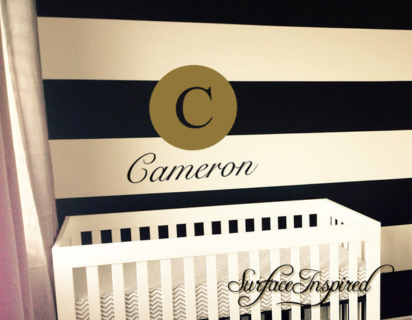 Wall Decals Personalized Names Nursery Wall Decal Kids Circle Cameron ...